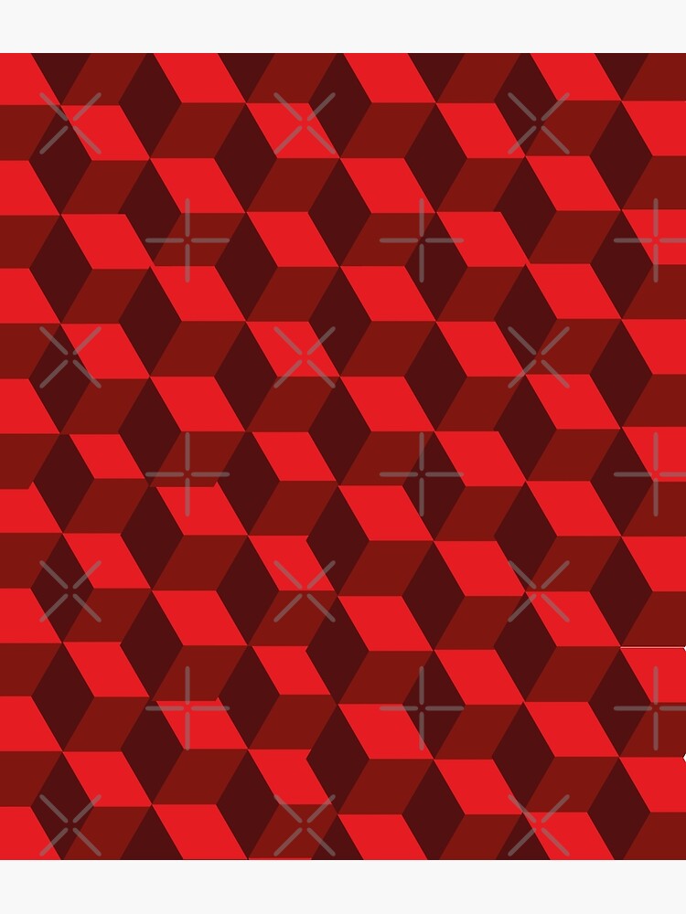 "3d Red Infinite Cubes "Optical Illusion"" Poster for Sale by Wael-Art ...