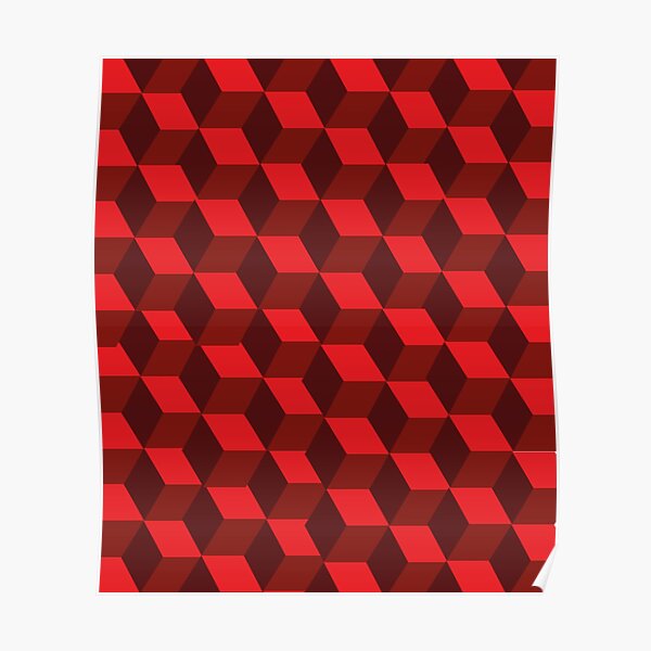 "3d Red Infinite Cubes "Optical Illusion"" Poster for Sale by Wael-Art ...