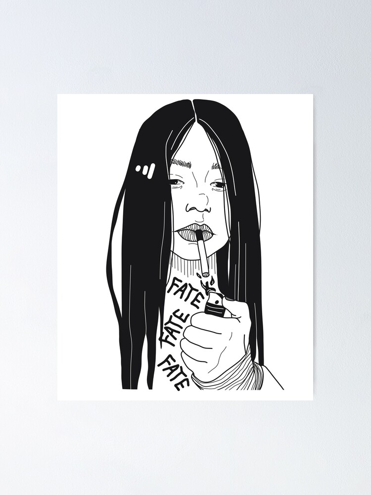"Fate. Sad Girl with Empty Eyes and Cigarette" Poster for Sale by ...