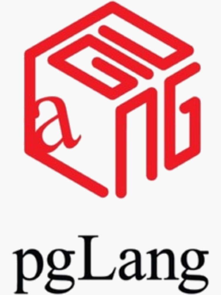 "pgLang logo " Sticker for Sale by Oci Fur | Redbubble