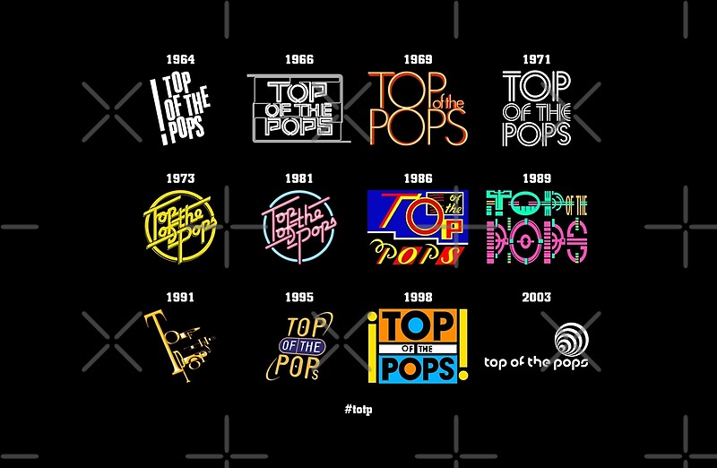 "Top of the Pops Logos" Laptop Skins by nikhorne | Redbubble