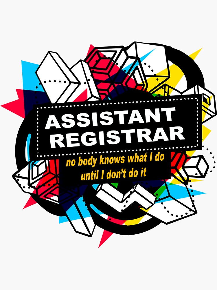 "Assistant Registrar" Sticker by Mordecais | Redbubble