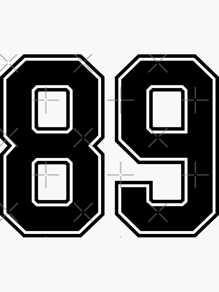 "Black Number 89 lucky sports jersey eighty nine" Sticker for Sale by ...