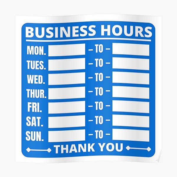 Póster « Señal de horario comercial, señales ideales para cualquier ...