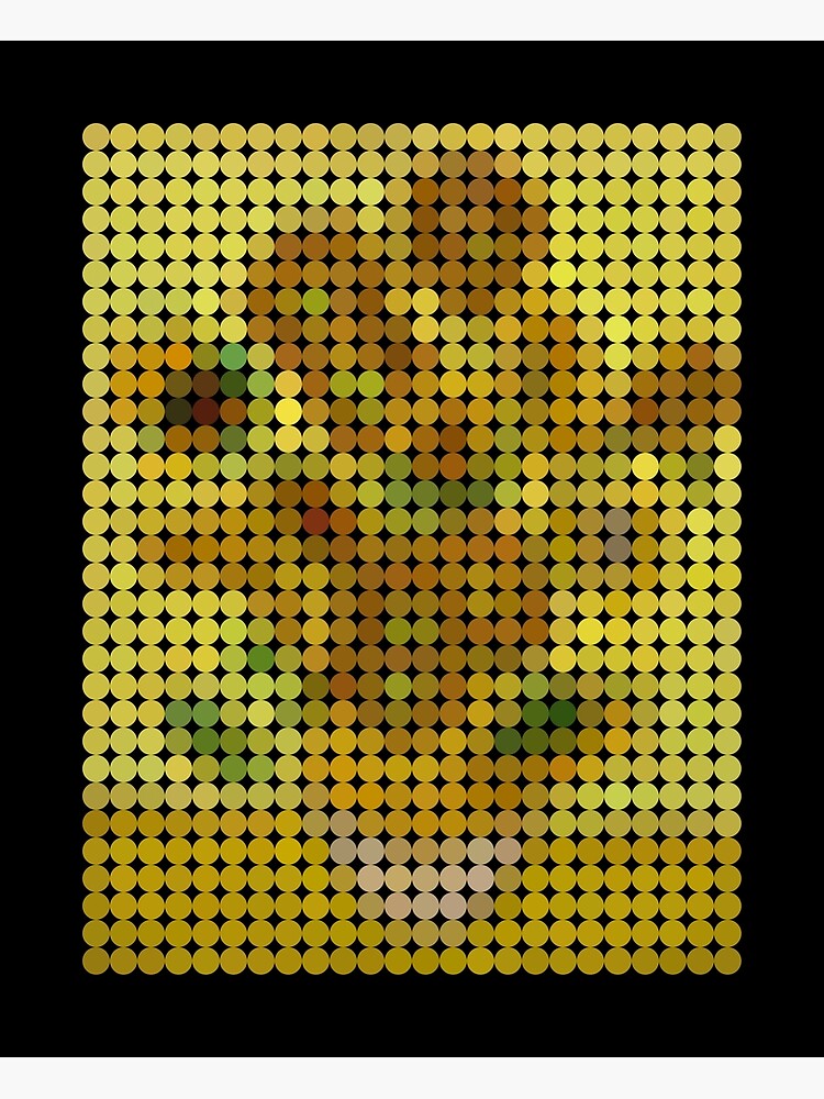 Póster «Girasoles de Vincent van Gogh Pixel Dots (en negro)» de STUDIO-72 | Redbubble