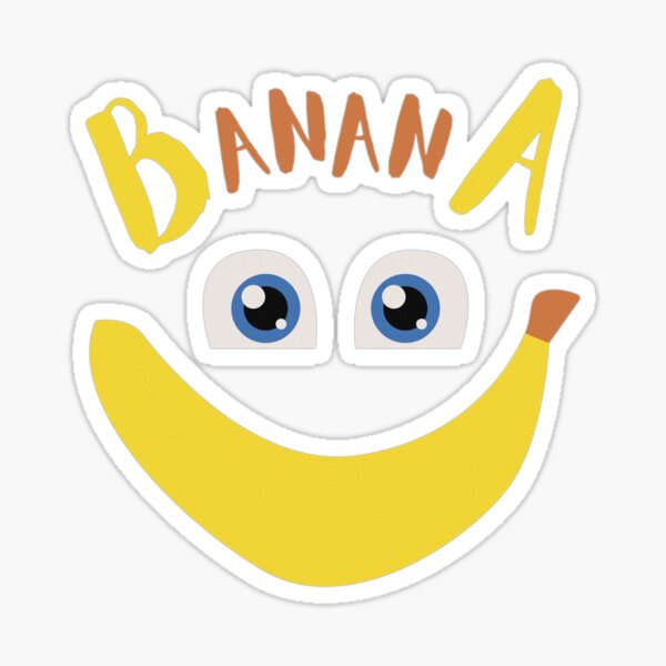 "Banana Smile Emoticon Eyes Design for Bananas Lovers" Sticker by ...