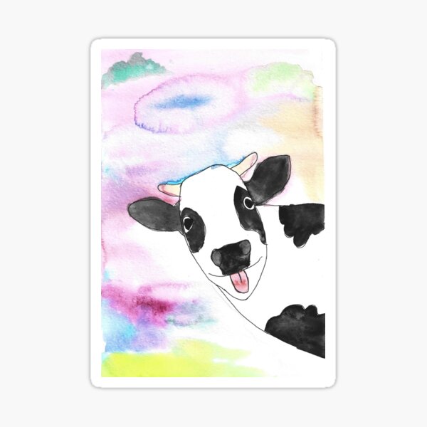 "Happy Cow" Sticker for Sale by AjaDawson | Redbubble