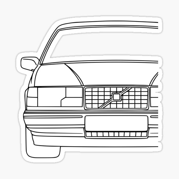 Pegatina «Volvo 940 Turbo eggcrate líneas negras mejor diseño de ...