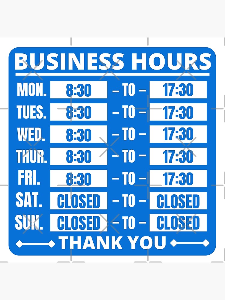 Póster « Señal de horario comercial, señales ideales para cualquier ...