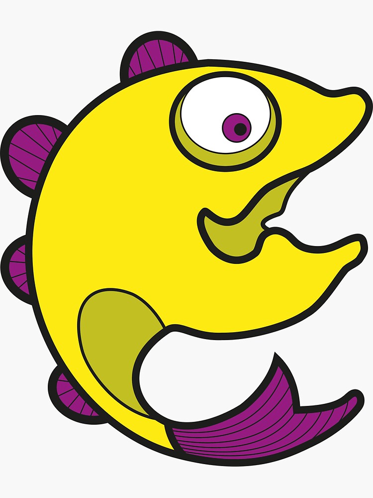 "Yellow Fish" Sticker for Sale by dmitrysytnikov | Redbubble