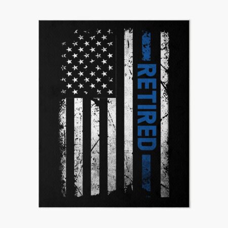 "Retired Police Officer Blue Line Flag Retirement" Art Board Print for ...