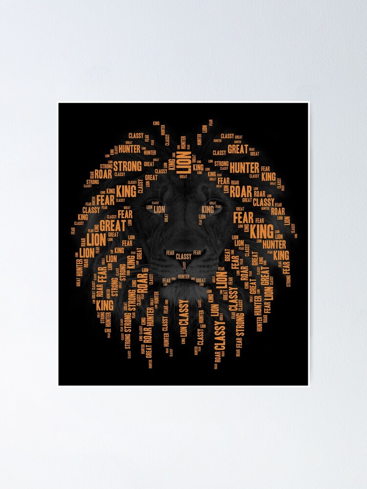"Lion Word Art" Poster for Sale by Wordrt | Redbubble