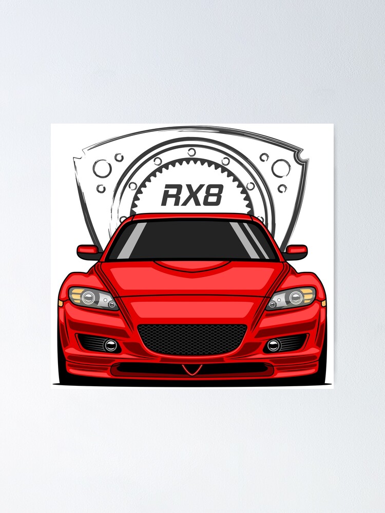 "Red rx8 front" Poster by goldentuners | Redbubble