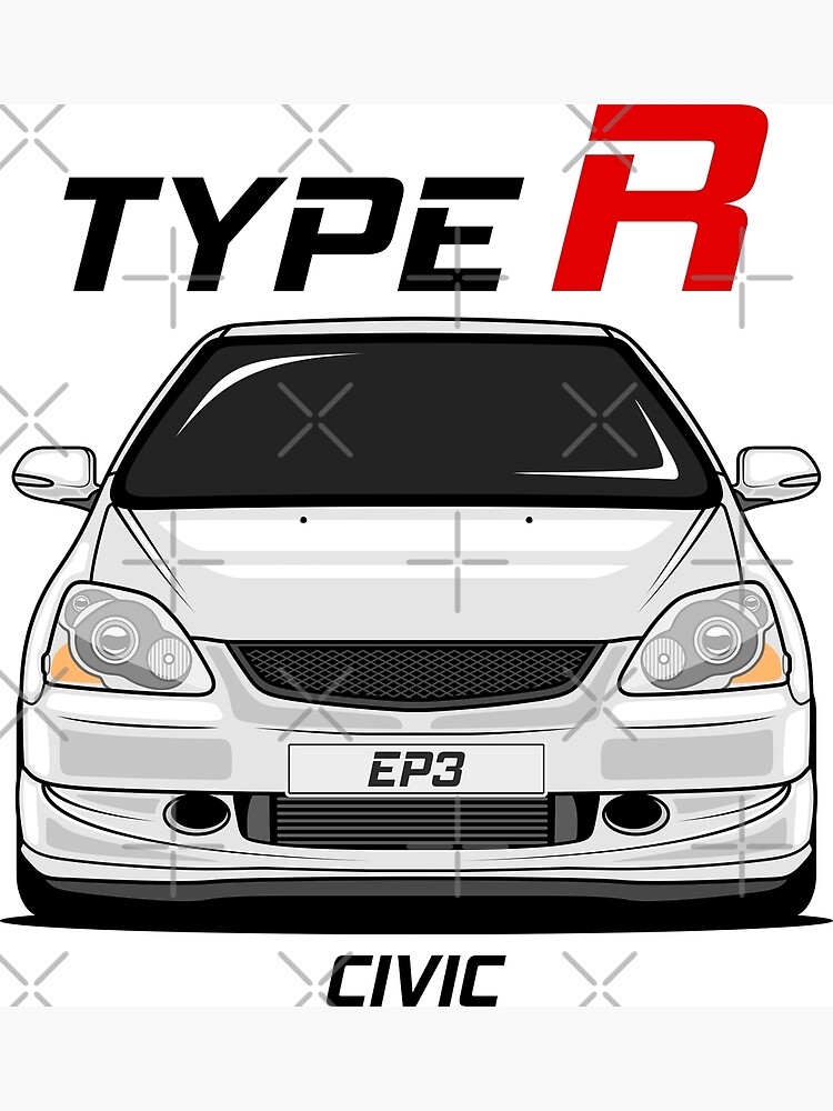 "The JDM Racing White EP3 Art" Poster for Sale by goldentuners | Redbubble