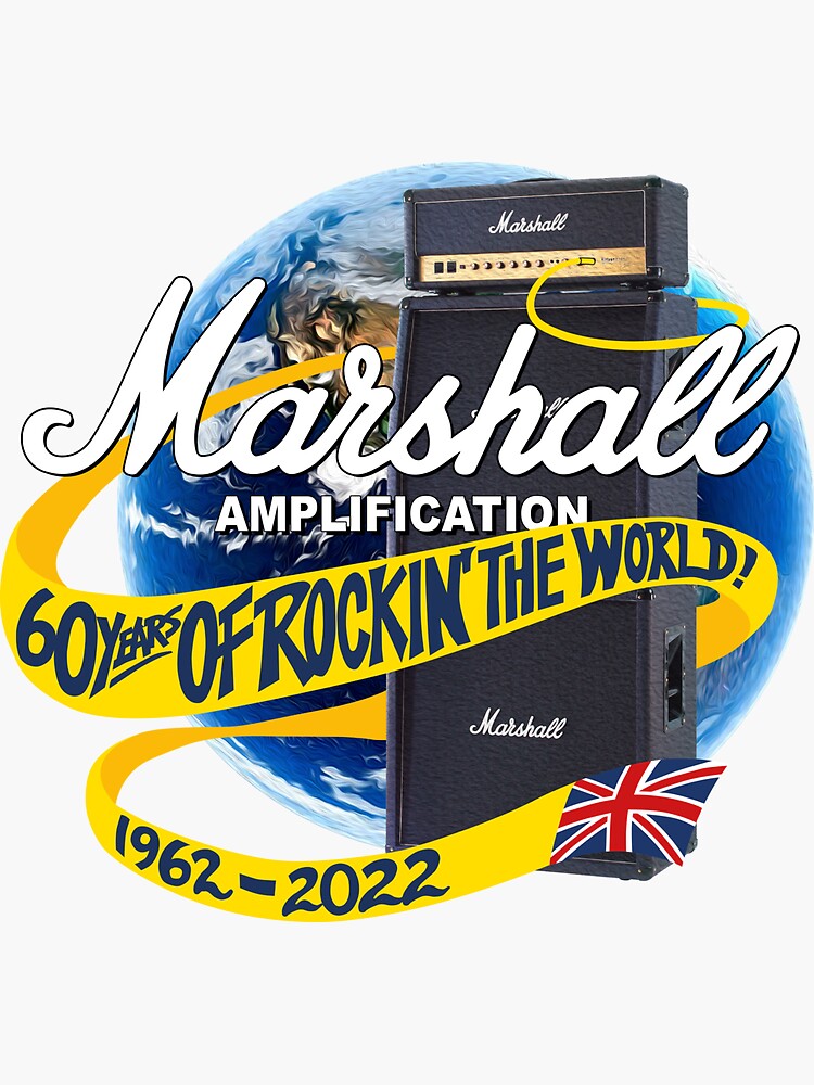 "Marshall 60th Anniversary Guitar Amp" Sticker for Sale by elcarnero ...