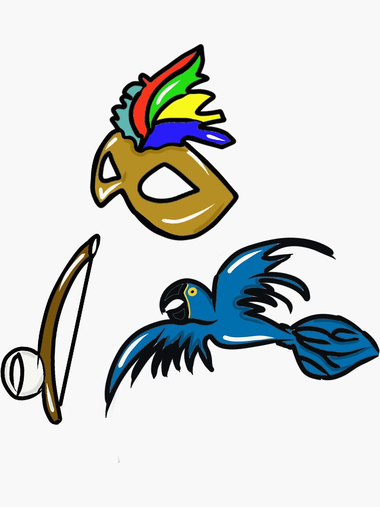 "parrot carnival mask and musical instrument by Rio-psychedelic ...