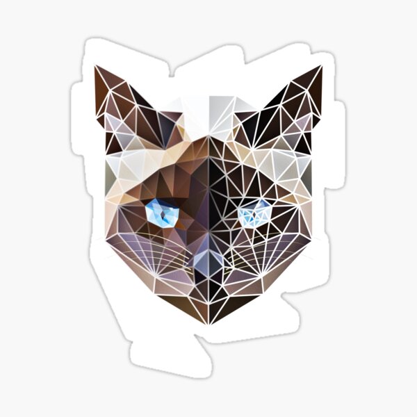"Siamese cat geometry" Sticker by Jackson-Lester | Redbubble