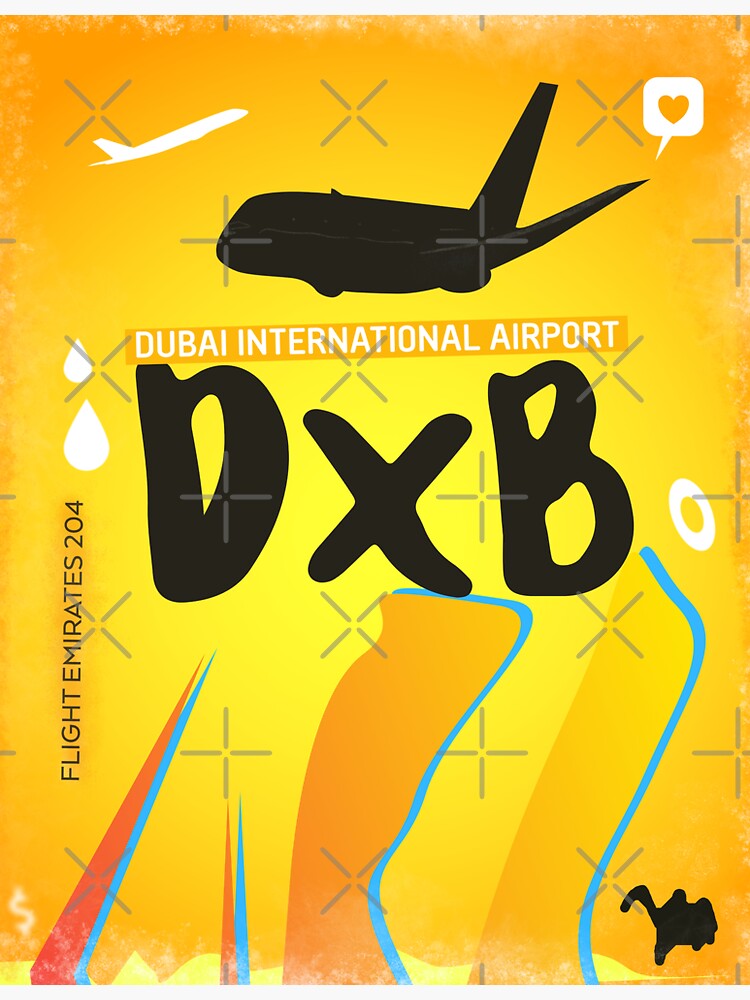 "DXB Dubai airport code" Sticker for Sale by airportstickers K. G ...