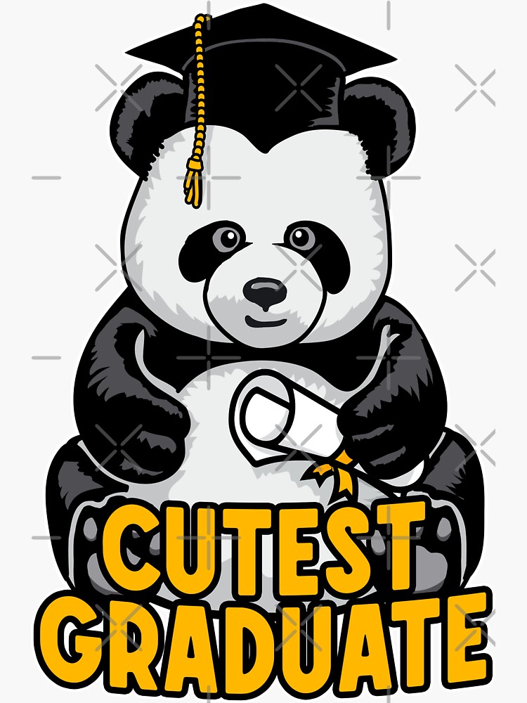 "Cutest Graduate Senior Graduation Funny Happy Panda Grad" Sticker by ...