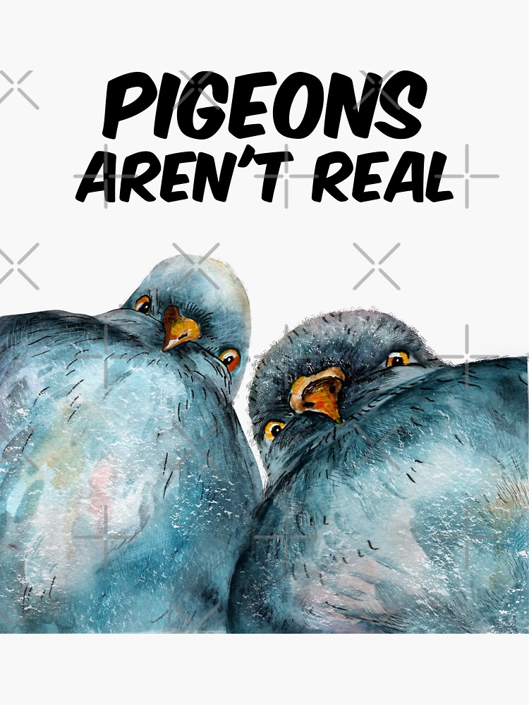 "Pigeons Aren't Real" Sticker for Sale by art-master1 | Redbubble