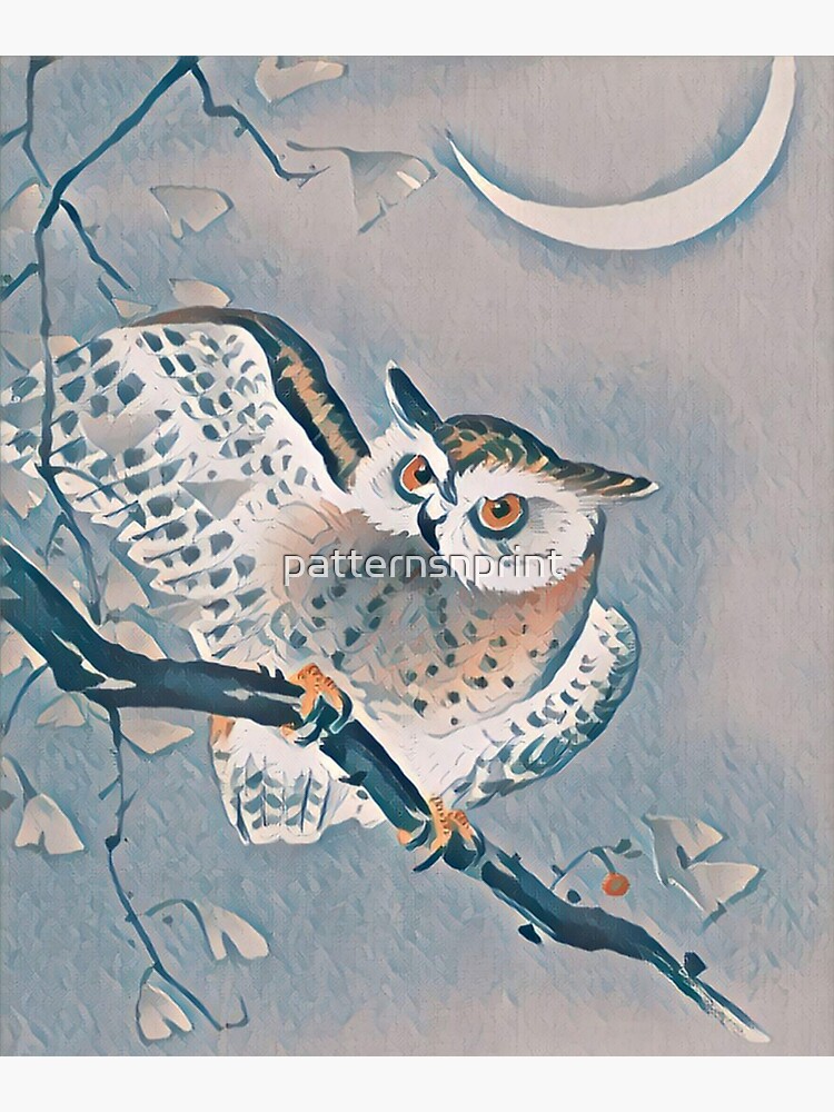 "Vintage Japanese Art Night Owl" Poster by patternsnprint | Redbubble