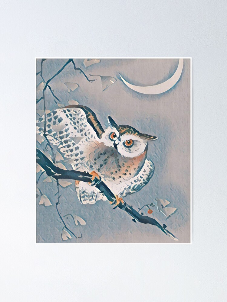 "Vintage Japanese Art Night Owl" Poster by patternsnprint | Redbubble