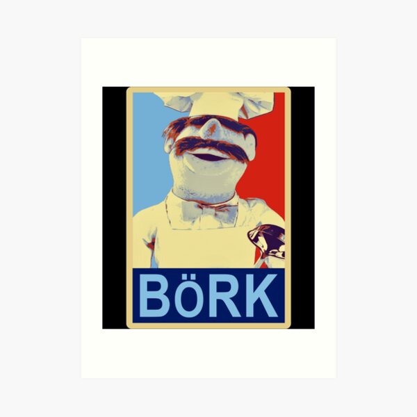 "Muppet Show Swedish Chef Bork In Shepard Fairey Style" Art Print for ...