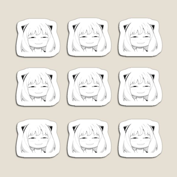 "Spy x Family Anya Smug Heh Sticker Pack Meme Face" Magnet for Sale by ...