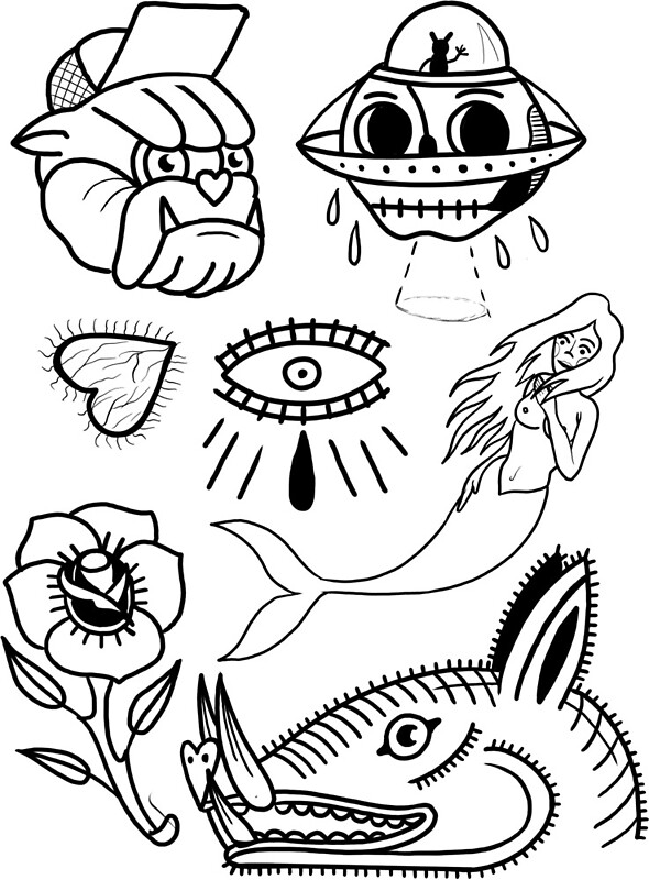 "Random tattoo flash" by Xaibeeh | Redbubble