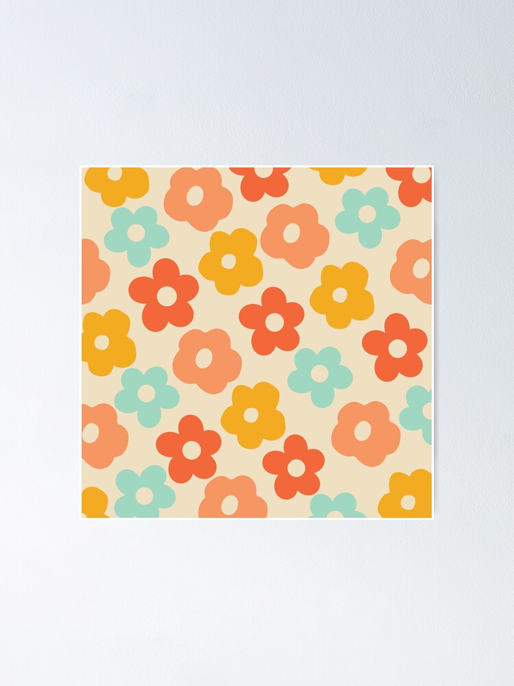 "Retro Daisies 1960s Colors" Poster for Sale by mariaheyens | Redbubble