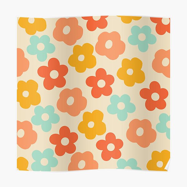 "Retro Daisies 1960s Colors" Poster for Sale by mariaheyens | Redbubble