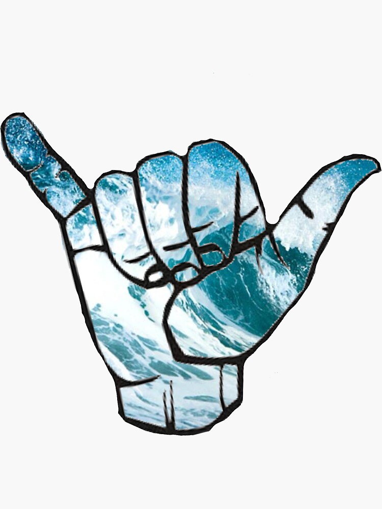 "Ocean Shaka" Sticker for Sale by sluggishsloth | Redbubble
