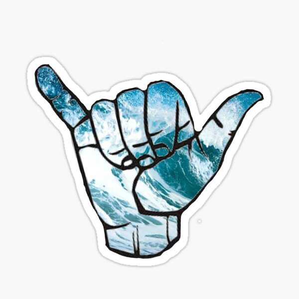 "Ocean Shaka" Sticker for Sale by sluggishsloth | Redbubble