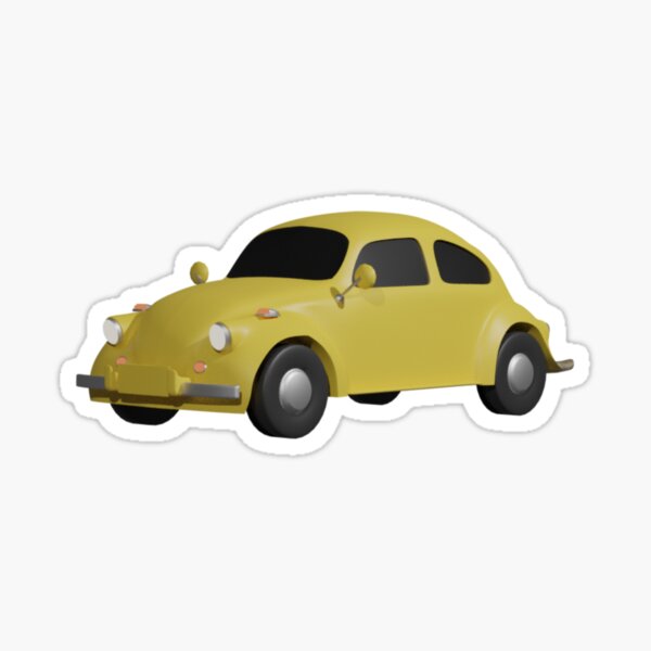 "3D Small Yellow Car" Sticker for Sale by 3Dimension | Redbubble