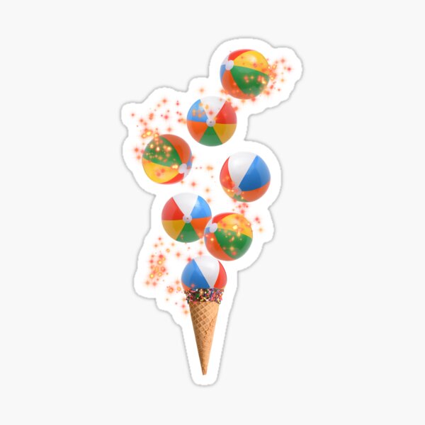 "Beach Ball Ice Cream!" Sticker by MerWishes | Redbubble