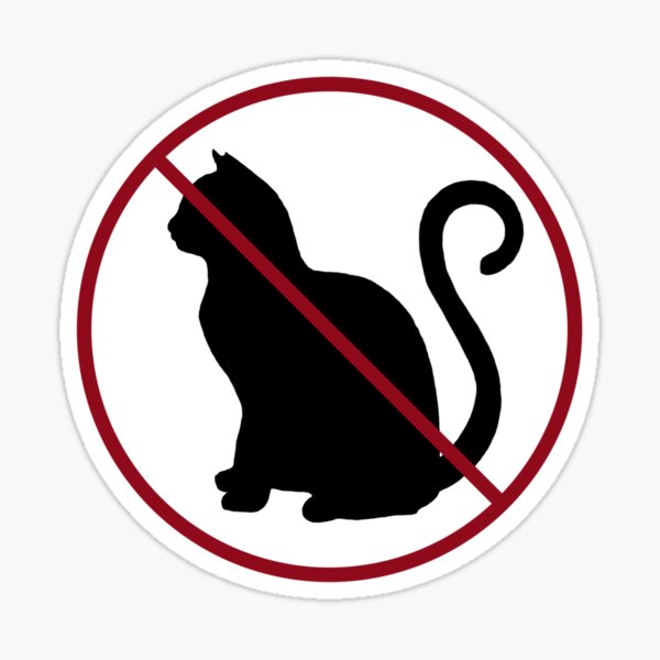 "No cats allowed" Sticker by Milka8499 | Redbubble