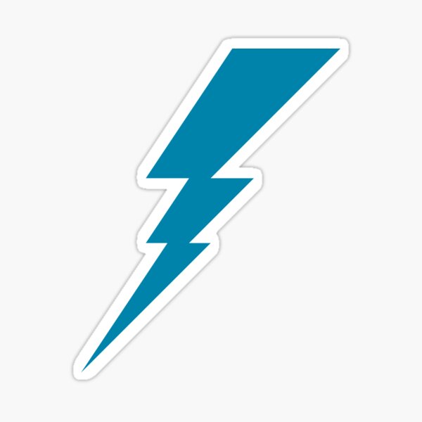 "Blue Lightning Bolt Symbol" Sticker by TMBTM | Redbubble