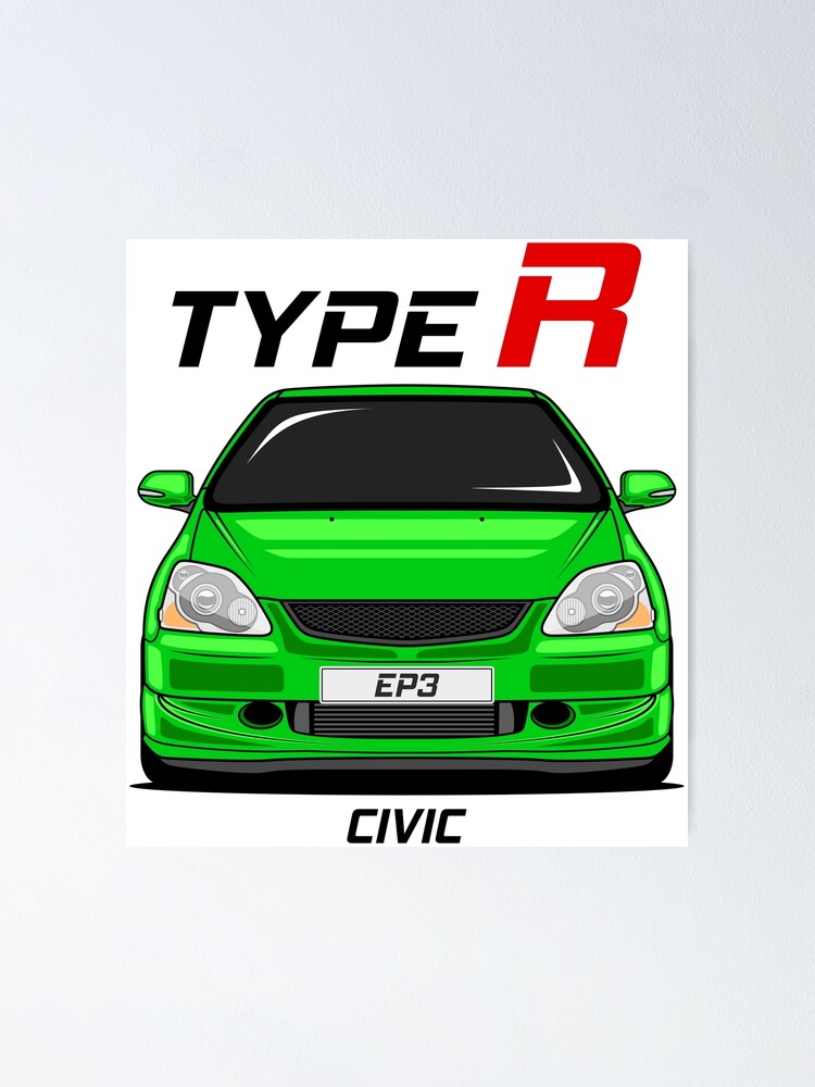 "Die JDM Racing Green EP3 Art.-Nr" Poster von goldentuners | Redbubble