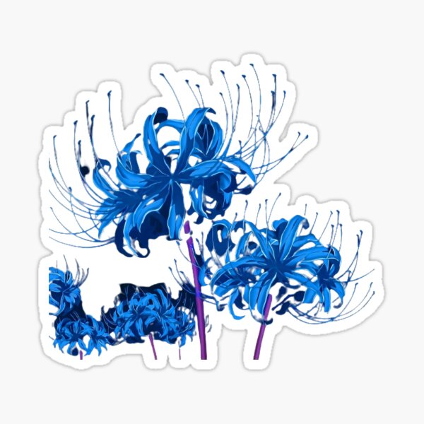 "Blue Spider Lily Sticker" Sticker for Sale by KVSTICKERS | Redbubble