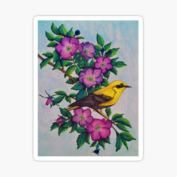 "Yellow Bird" Sticker for Sale by KellyFairchild | Redbubble