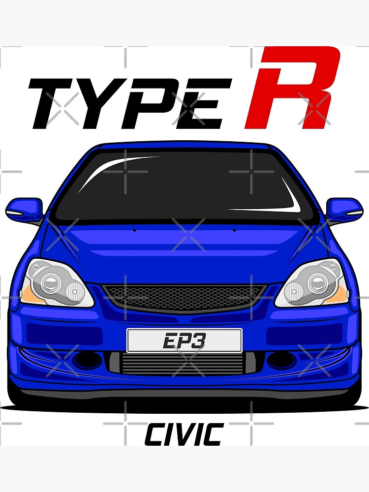 "The JDM Racing Blue EP3 Art" Poster by goldentuners | Redbubble