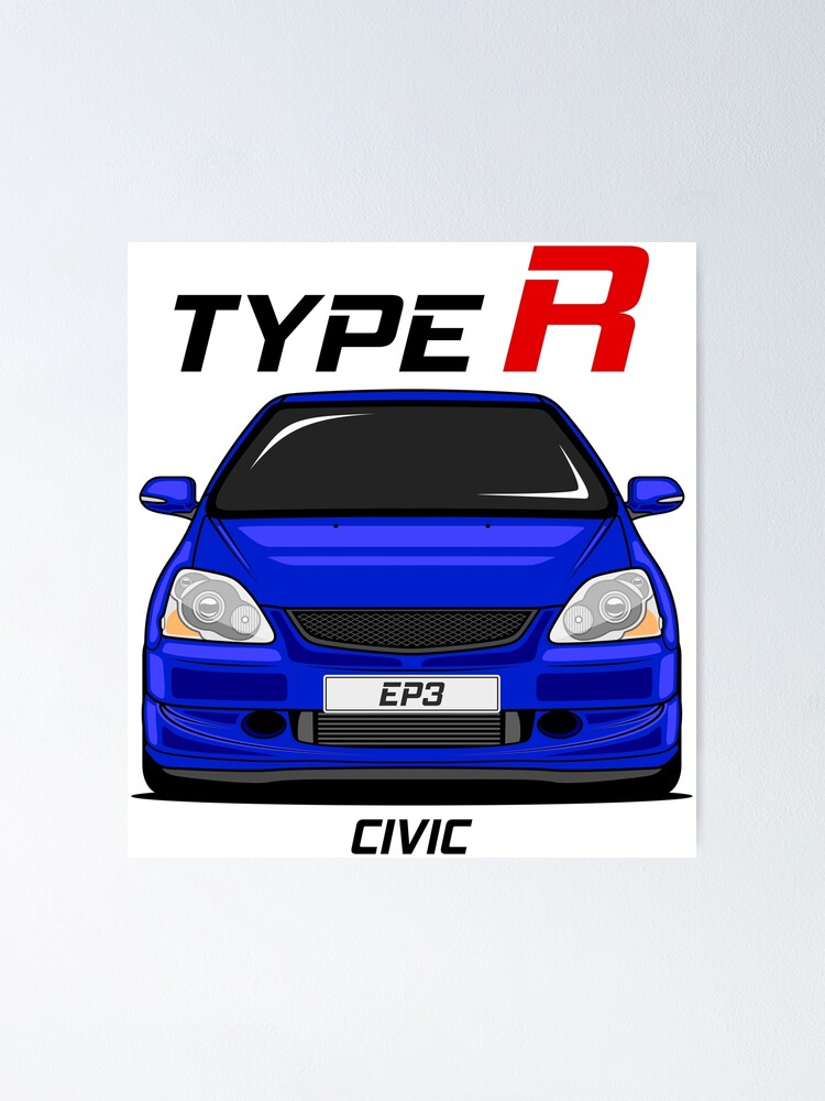 "The JDM Racing Blue EP3 Art" Poster by goldentuners | Redbubble