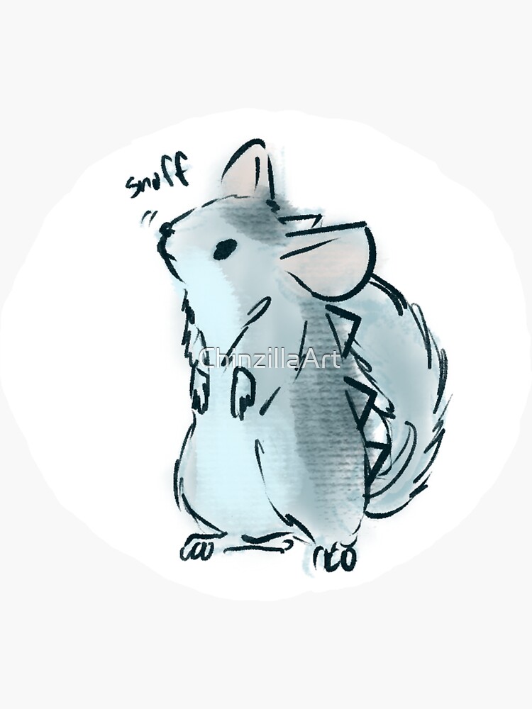 "Chinzilla - Chinchilla Curious Floof" Sticker by ChinzillaArt | Redbubble