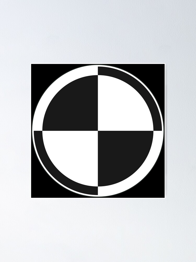 "Checker 2 tone white black white Retro Mod Roundel" Poster for Sale by ...
