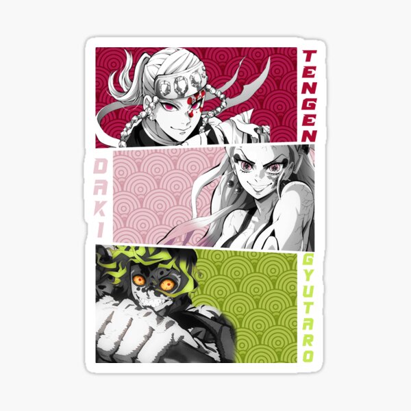"demon slayer, Tengen, daki, gyutaro" Sticker by Sarkitawo | Redbubble