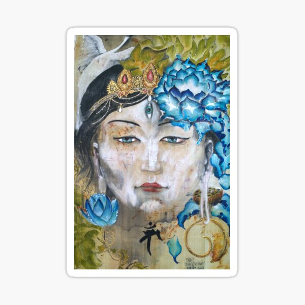 "Face of White Tara" Sticker by tillyworld | Redbubble