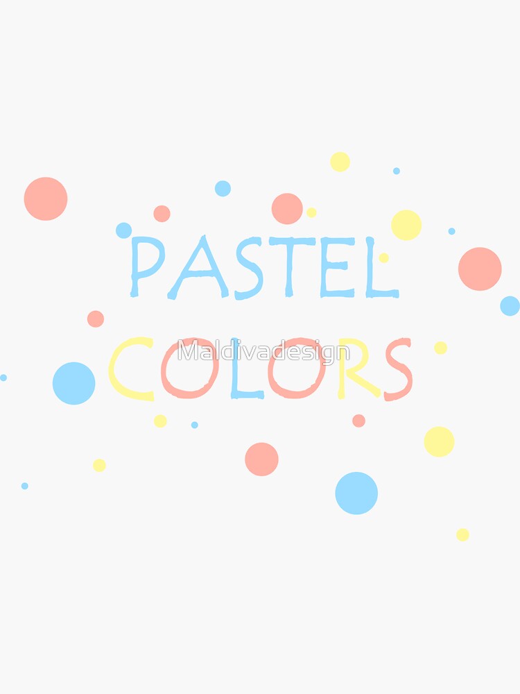 "pastel colors" Sticker for Sale by Maldivadesign | Redbubble