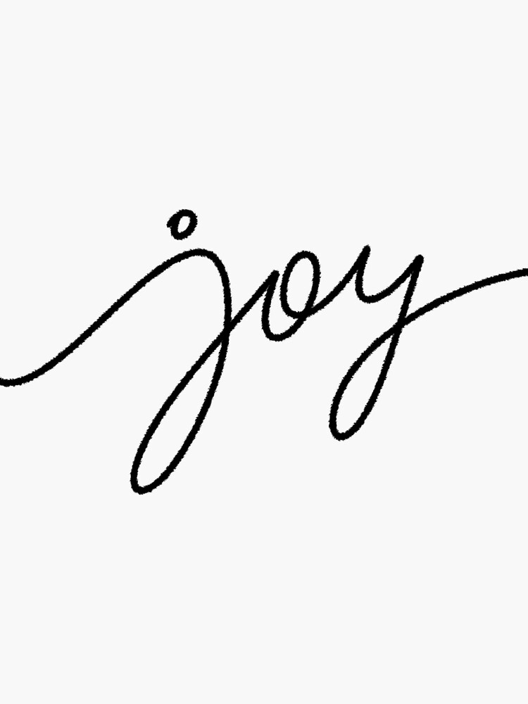 "Joy, handwritten word sticker" Sticker for Sale by penandyarn | Redbubble