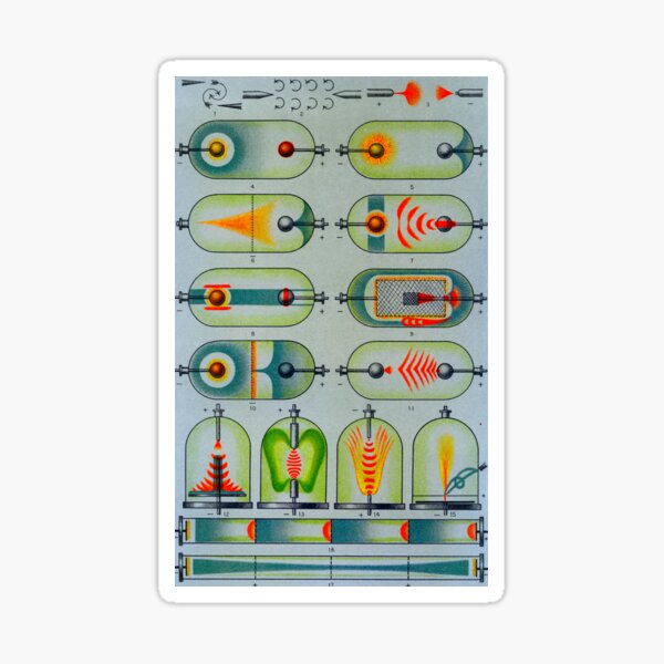 "Vintage Electric Discharge Chart" Sticker for Sale by jadeandjester ...