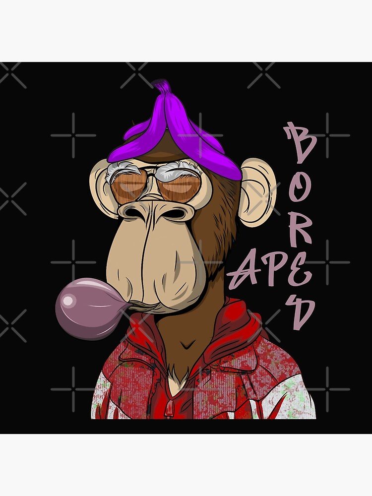 "Bored Ape Nft Remix Design using red purple and brown" Art Print for ...